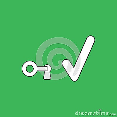 Vector Illustration Concept Of Key In Keyhole With Check Mark ...