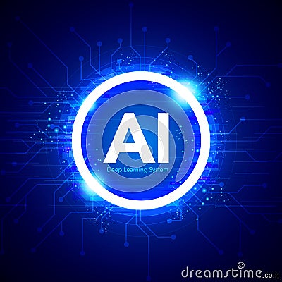 Vector Illustration Artificial Intelligence Landing Page. Website Template For Ai Machine Deep ...