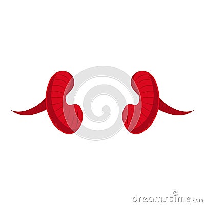 Vector Illustration Of Curved Red Devil Horns. | CartoonDealer.com ...
