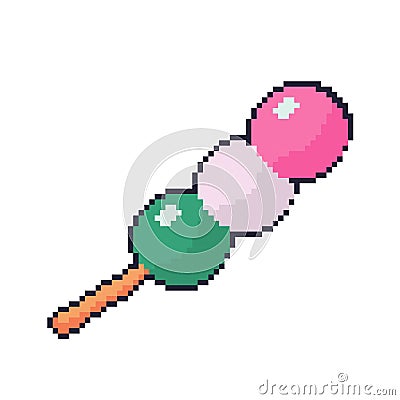 Vector Illustration Of Dango Food With Pixel Art Design | CartoonDealer ...