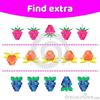 Vector Illustration. Education Game For Preschool Kids. Find Extra ...