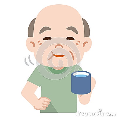 Vector Illustration Of An Elderly Man Gargling | CartoonDealer.com ...