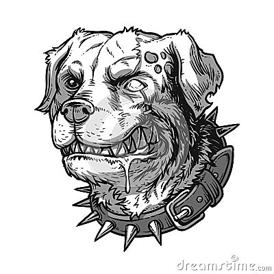 Vector Illustration Of Evil Mad Dog | CartoonDealer.com #77464684