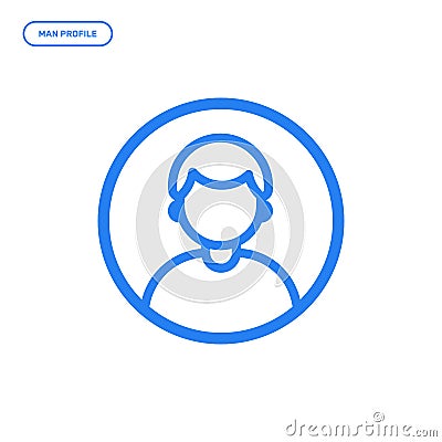 Vector Illustration Of Flat Line Male Icon. Graphic Design Concept Of ...