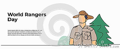 Vector Illustration Of Forest Ranger | CartoonDealer.com #331601115