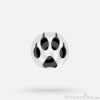 Vector Illustration. Fox Paw Prints Logo. Black On White Background ...
