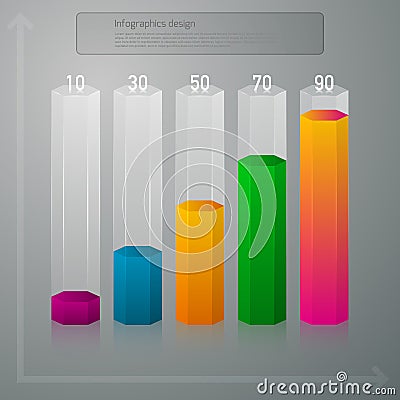 Vector Illustration Infographics Vertical Columns Hexagons ...