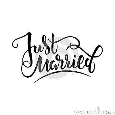 Vector Illustration Of Just Married Text With Background And Textures ...