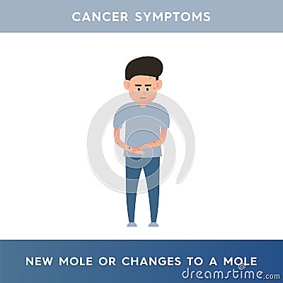 Vector Illustration Of A Man With Moles On His Body. A Person Has ...