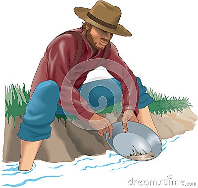 Gold Prospector Vector Illustration | CartoonDealer.com #134762602