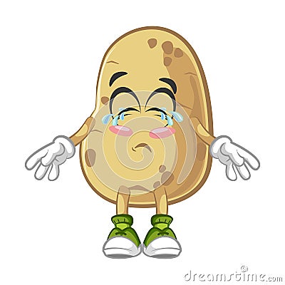 Vector Illustration Of The Mascot Of Cute Potatoes Is Sad And Crying ...