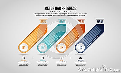 Meter Bar Progress Infographic Vector Illustration | CartoonDealer.com ...
