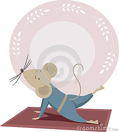 Mouse Yoga Asana Vector Image | CartoonDealer.com #171660199