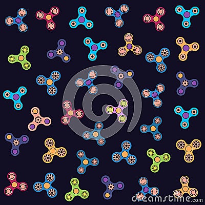 Vector Illustration Of Pattern Of Different Color Fidget Spinner ...