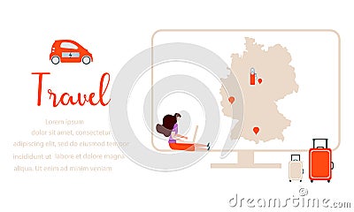 Vector People Travel Navigation Location Map Royalty-Free Cartoon ...