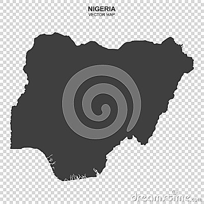 Political Map Of Nigeria Isolated On Transparent Background Vector ...