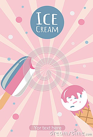 Vector Illustration - Promotional Flyer, Tempate Menu For Ice Cream ...