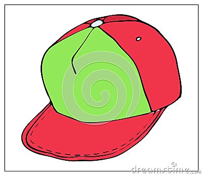 Vector Illustration With A Red Basic Simple Baseball Cap. For Your Web ...