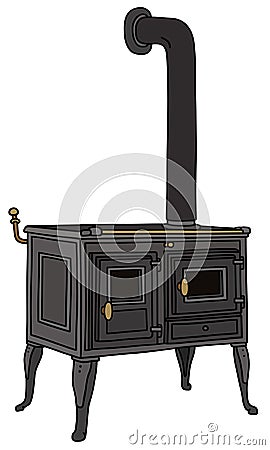 The Old Cast Iron Stove Vector Illustration | CartoonDealer.com #116723438