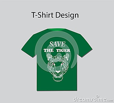 Vector Illustration Of Save The Tiger Theme Art. Vector Illustration Of ...