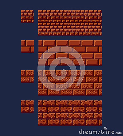 Pixel Art Game Development Set - Progress Bar Stock Vector - Illustration of black, icon: 60496593