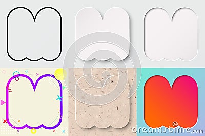 Vector Illustration Set Of Cute Bold Rounded Letter M With Different ...