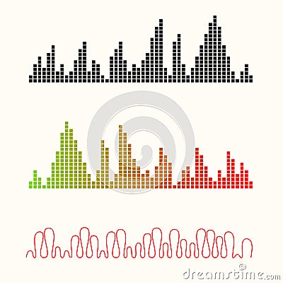 Vector Illustration Set Of Sound Equalizer Visualization ...