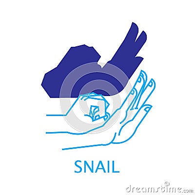 Vector Illustration Of Shadow Hand Puppet Snail. | CartoonDealer.com ...