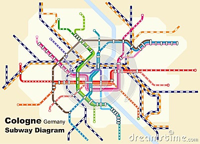 Vector Illustration Of The Subway Diagram Of Cologne,Germany ...