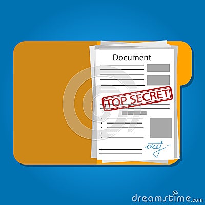 Vector Illustration Of Top Secret Folder With Stamp. | CartoonDealer ...