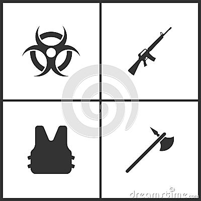 Vector Illustration Of Weapon Set Icons. Suitable For Use On Web Apps ...