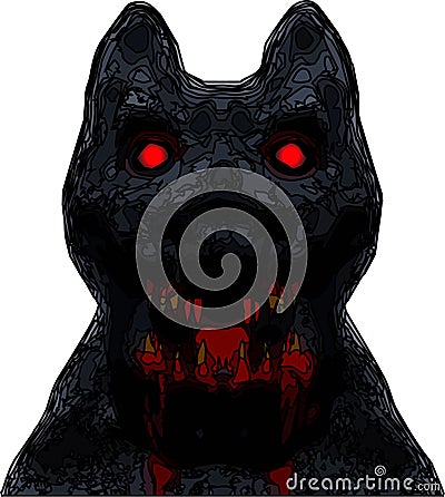 Vector Illustration Of A Werewolf With Deep Glaring And Red Eyes ...