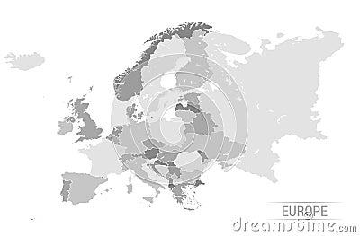 Grey Europe Map Vector Illustrations | CartoonDealer.com #114228274