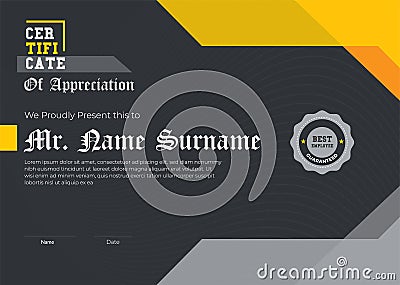 Modern Certificate Black Illustrator 10 Elegant Certificate Of ...