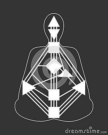 Vector Image On The Theme Of Human Design. White Body Graph On Black ...