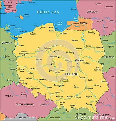 Vector Kaart Van Polen Stock Afbeelding - Afbeelding: 8226781