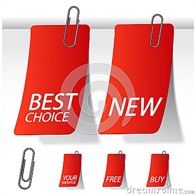 Vector Labels With Paperclip | CartoonDealer.com #21033584
