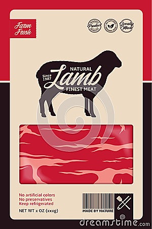 Vector Lamb Packaging With Sheep Silhouette | CartoonDealer.com #188759991