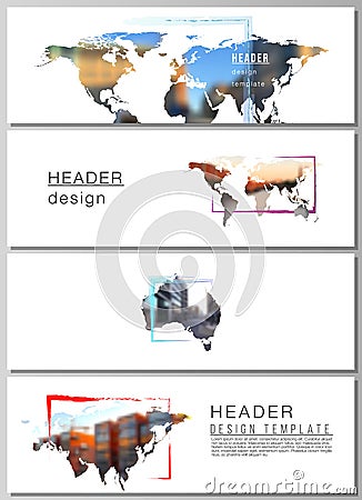 Vector Layout Of Headers, Banner Templates For Website Footer Design ...