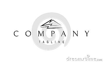 Vector Logo On Which An Abstract Image Of A Mountain And A River In The ...