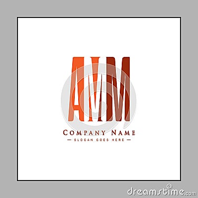 Vector Logo Template For Initials AMM - Simple Alphabet Letters Logo ...