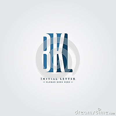 Vector Logo Template For Initials BKL - Simple Alphabet Letters Logo ...