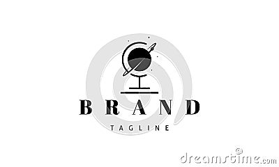 Vector Logo On Which An Abstract Image Of A Globus With An Orbit ...