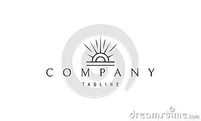 Vector Logo On Which The Abstract Image Of The Rising Sun In A Linear ...