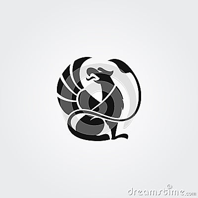 Vector Logotype Griffin In Circle | CartoonDealer.com #98286759