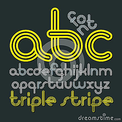 Vector Lowercase Funky Disco Alphabet Letters, Abc Set. Trendy F ...