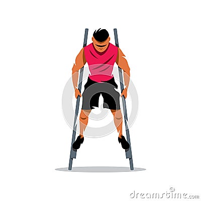 Vector Man On Stilts Cartoon Illustration. | CartoonDealer.com #76442945