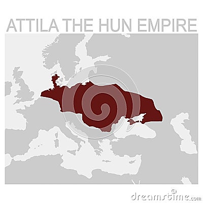 Map Of The Attila The Hun Empire Vector Illustration | CartoonDealer ...