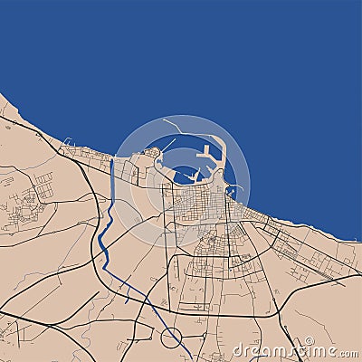 Vector Map Of Bari, Italy. Street Map Art Poster Illustration Royalty ...