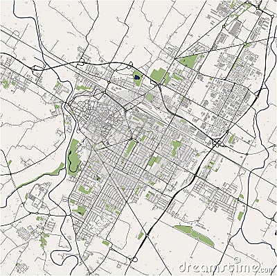Map Of The City Of Forli, Italy Vector Illustration | CartoonDealer.com ...
